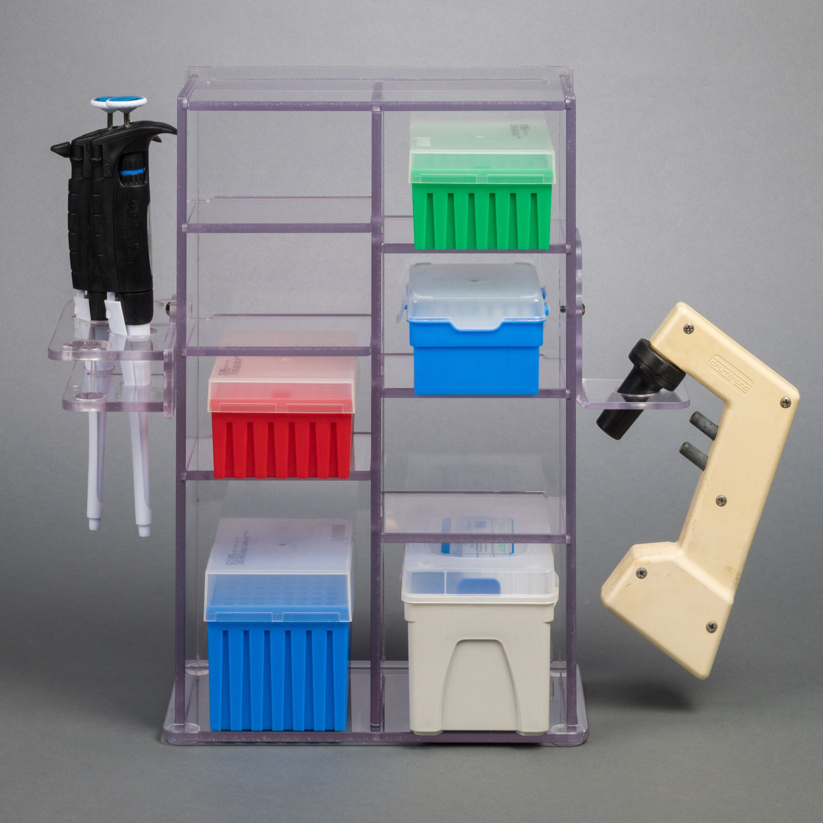 Lab Bench Vert Organizer PETG-4 Pocket, Double wide – Poltex